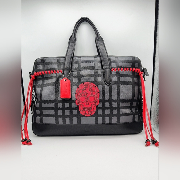 Coach | Bags | Coach Hamilton Wild Plaid Laptop Bag W Rare Charm Red ...